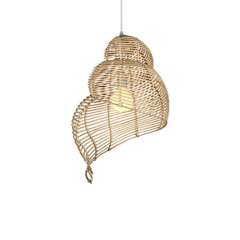 Rattan Shell Pendant Lamp - Loulu Palm Event Equipment Rental