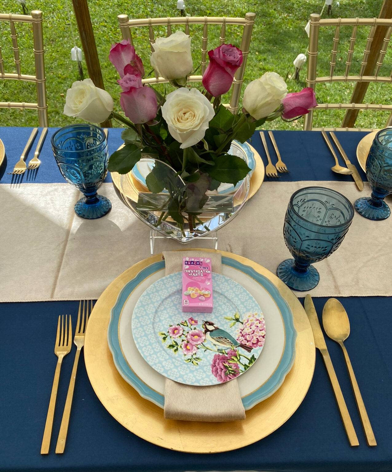 Something Blue (Vintage Plate Settings) - Loulu Palm Event Equipment Rental