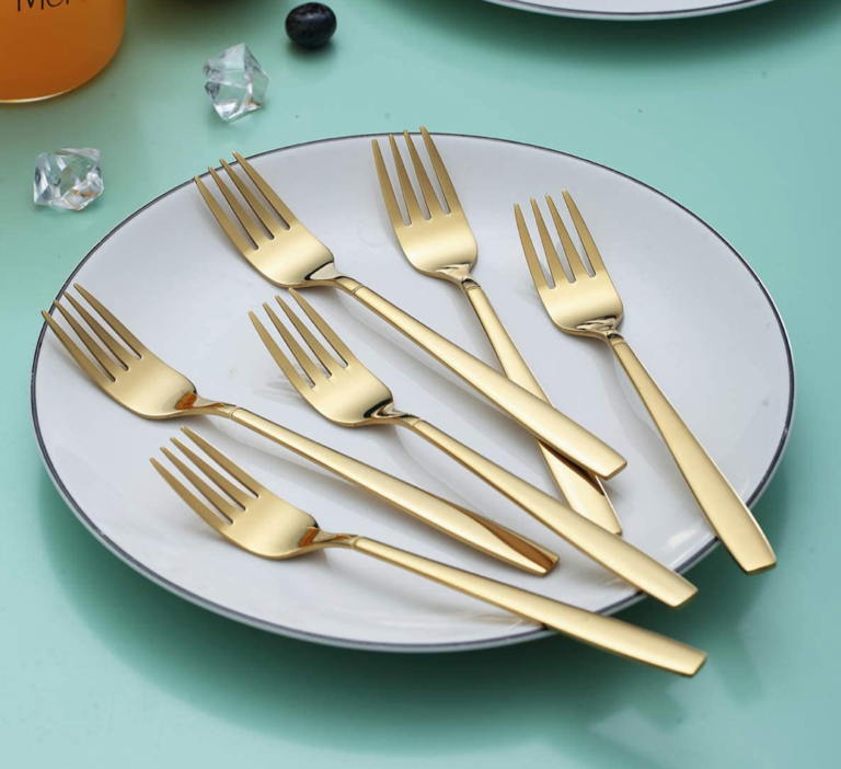 Landi Gold Tea Fork - Cake - Dessert Fork - Loulu Palm Event Equipment ...