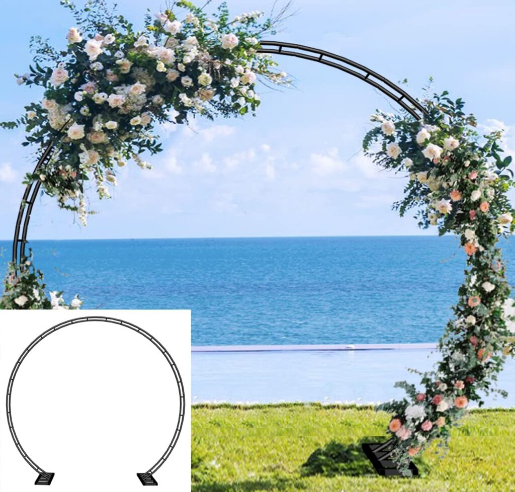 Extra Large Circle Ceremony Arch (Black Or Gold Avail) - Loulu Palm ...
